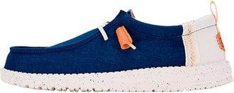 HeyDude Wally Craft Mocassins &agrave; Enfiler en Lin pour Homme | Chaussures l&eacute;g&egrave;res et Confortables | Baskets de Marche d&eacute;contract&eacute;es pr&ecirc;tes pour Le Voyage, Bleu s