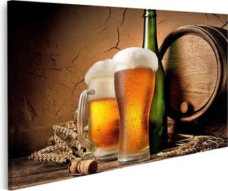 Islandburner Bild auf Leinwand Bierbrauerei Tisch Keller Wandbild Leinwandbild Bilder für Wohnzimmer GDIL-1K