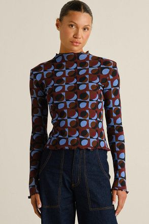 Dedicated Damen vegan Top Ryd Rib Retro Braun/Blau