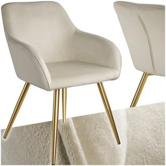 TecTake Esszimmerstuhl, Sessel bequem mit Armlehne, Polsterstuhl, Samtstoff Cocktailsessel, Loungesessel f&uuml;r Wohnzimmer, Esszimmer, Moderne K&uuml;chenst&uuml;hle, B&uuml;ro