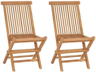 vidaXL Vidaxl - Chaises pliables de jardin 2 pcs Bois de teck solide
