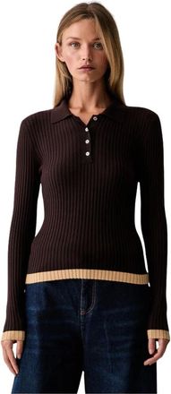 Twinset Femme, Tops, Brun, Taille: 38 FR Pull Polo