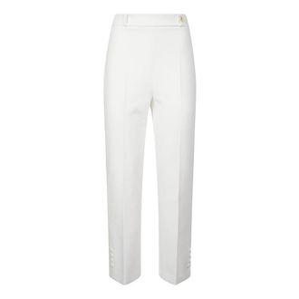 Elisabetta Franchi Straight Leg Pant - - Trousers - Damen - Wei&szlig; - M