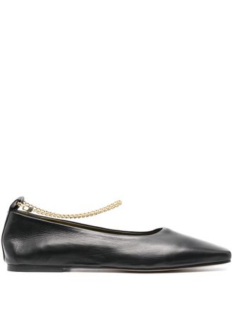 MARIA LUCA ballerines &agrave; d&eacute;tail de cha&icirc;ne - Noir