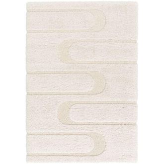 BOBOCHIC Bobochic - Tapis poils longs caleb motif graphique 160x230 Ecru