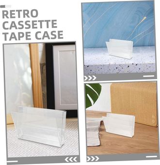 Valiclud 8 Stück Teiliges Vintage Kassettenspeicher Transparenter Kassettenhalter Kompakter Tragbarer Kassettenorganizer zur Platzsparenden Aufbewahrung und Pr