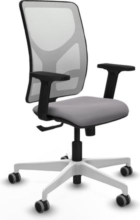 Piqueras y Crespo Schreibtischstuhl, grau und wei&szlig;, mit 2D-Armlehnen, h&ouml;henverstellbare Lendenwirbelst&uuml;tze, ausgestattet mit 3 Positionen und Schneideschaum, Wei&szlig;/Grau