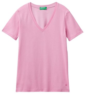 Benetton Damen 3ga2e4230 T-Shirt, Mauve 0p0, Large