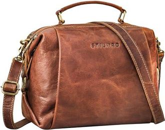 STILORD Vera Sac à bandoulière en cuir vintage Sac pour dames Petit sac en cuir véritable Sac à main rétro pour dames Sac à bandoulière ancien, Couleur:cannes