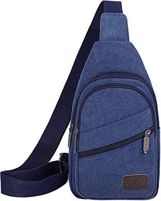 Generic 2022 Sac &agrave; bandouli&egrave;re d&eacute;contract&eacute; pour homme, couleur unie, simple, bleu, Taille unique