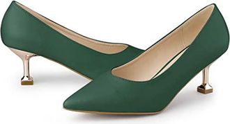 Allegra K Escarpins &agrave; bout pointu pour femme, vert fonc&eacute;, 41 EU