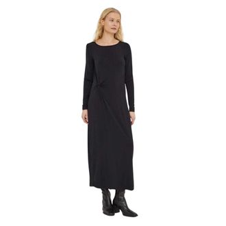 Bruuns Bazaar Kleid mit Twist-Detail und langen &Auml;rmeln - - Dresses - Damen - Schwarzk - XS