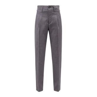 Ami Pantalon droit en laine &agrave; deux plis - Femme - Pantalons - Gris - Taille: 36 FR