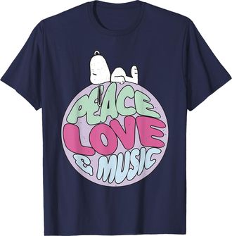 Peanuts Snoopy Peace Liebe und Musik T-Shirt