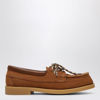 Bottega Veneta Bootsschuhe Pier aus Veloursleder in Tannin