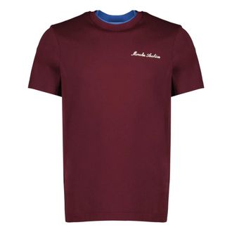 Moncler T-Shirt mit Logo-Stickerei - - Tops - Herren - Rot - L