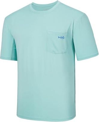 Bassdash T-Shirt de Poche à Manches Courtes pour Homme UPF 50+ Performance Protection Solaire UV Pêche Randonnée Kayak Chemises de Sport