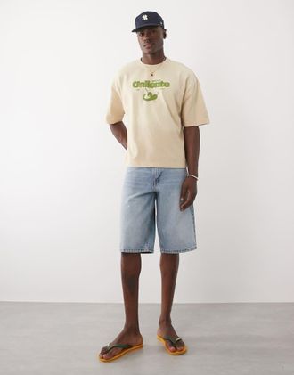 Levi's 405 Standard-Denim-Shorts in heller Waschung-Blau