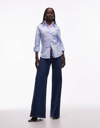 Abrand 00 - Jean large &agrave; taille ultra basse - Bleu indigo