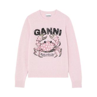Ganni Damen, Strickwaren, Rosa, SGr&ouml;&szlig;e
