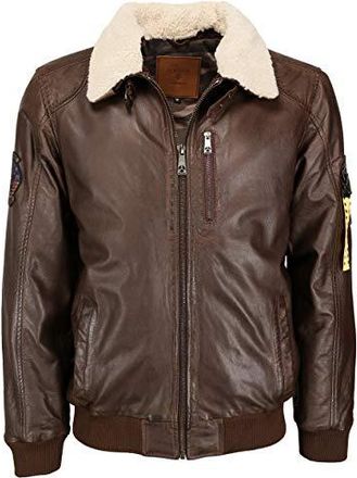 Top Gun Veste en cuir pour homme Tg20193144 - Marron - 54