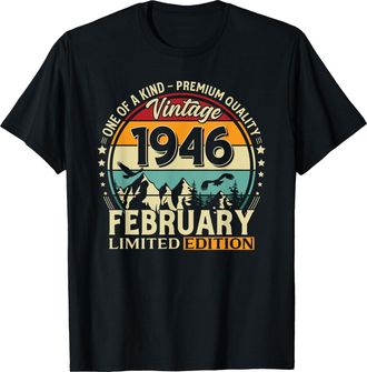 Generic 80. Geburtstag Februar 1946 Vintage Jahrgang T-Shirt