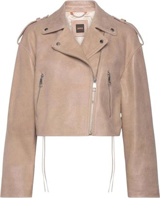 HUGO BOSS Femme, Vestes, Beige, Taille: 38 FR Veste en peau de mouton