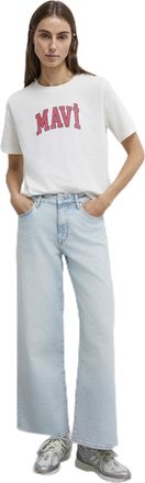 Mavi Damen Logo Printed T-Shirt T-Shirt, Coconut Milk, XL