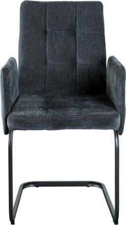 MID.YOU Mid.you Armlehnstuhl, Dunkelgrau, Metall, Textil, C-Form, 52x91x59.5 cm, Esszimmer, St&uuml;hle, Esszimmerst&uuml;hle, Armlehnenst&uuml;hle