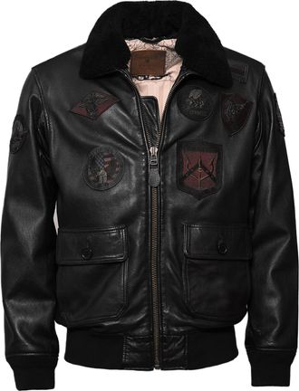 Top Gun Herren Lederjacke Tg2023004 Black,XXL