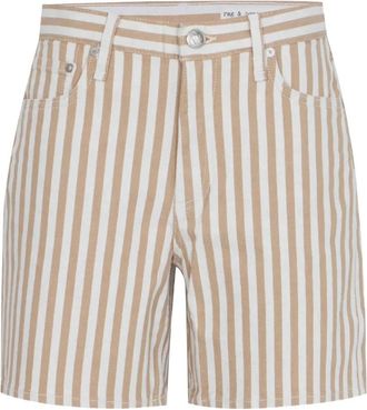 Rag & Bone Gestreifte Shorts mit hohem Bund - Nude