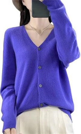 Generic Pull en laine m&eacute;rinos pour femme 100 % tricot col en V Version cor&eacute;enne polyvalente Hiver Cachemire, Wq015 Changchunlan, Taille XL