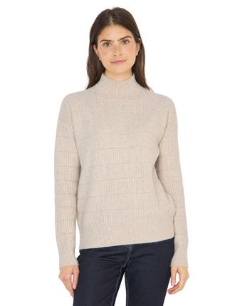 Cecil Damen 3015678 Strukturmix Pullover, Alabaster Beige Melange, XXL