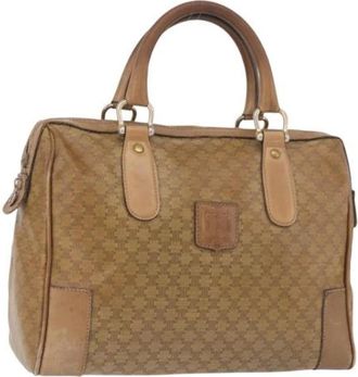 Celine Pre-owned Vintage Macadam Canvas Hand Bag - Femme - Pre-owned - Brun - Taille: ONE Size