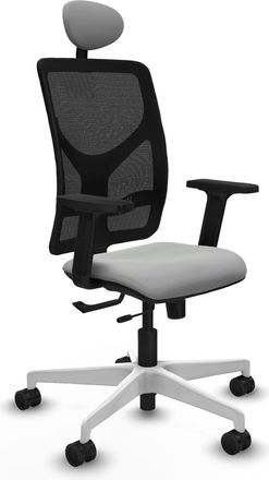 Piqueras y Crespo B&uuml;rostuhl mit Lendenwirbelst&uuml;tze, mit 2D-Armlehnen und festem Kopfteil, ausgestattet mit Syncro/Traslack und Schneideschaum, mit Rollen von 65 mm, Nyl