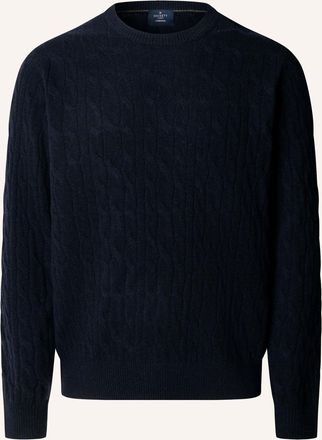 Hackett Pullover Lambswool Cable Crew blau
