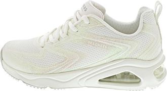 Skechers Tres-AIR UNO GLIT-Airy Femme, Maille thermofusible &agrave; Paillettes Blanches, 38 EU