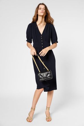 Gerard Darel Robe cintrée à boutons dorés - PIA - Marine
