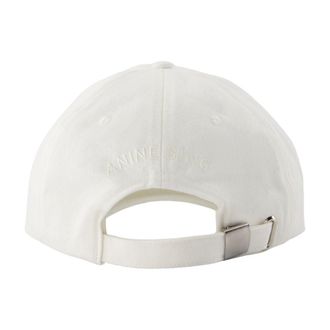 Anine Bing Womens A-12-9084-Ivy26 Baseball Cap White Cotton