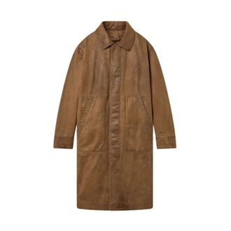 Golden Goose Homme, Manteaux, Brun, Taille: S Waxed Twill Trench Coat