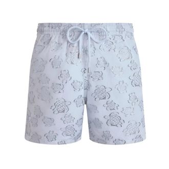 Vilebrequin Ronde Des Tortues Jacquard Badeshorts f&uuml;r Herren - - Swimwear - Herren - Wei&szlig; - 2XL