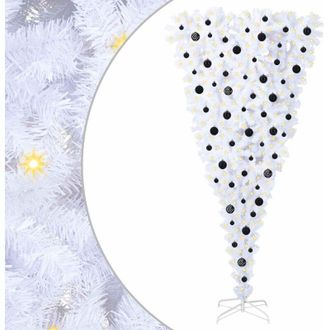 vidaXL K&uuml;nstlicher Weihnachtsbaum Wei&szlig; 210 cm PVC und Stahl vidaXL