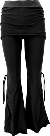 Guru Shop Goa Psytrance Hose, Sommerhose, Yogahose, Festivalhose, Schlaghose - Schwarz, Damen, Baumwolle, Size:S