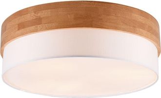 Trio Leuchten Plafonnier led 3xe27 tissu blanc nickel mat - trio - seasons 60769903 60769903 60769903 60769903