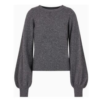 Emporio Armani Femme, Pulls, Gris, Taille: 42 FR Pull de Luxe en Laine et Cachemire avec Manches Ballon