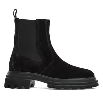 Hogan Schwarze Wildleder Chelsea Stiefeletten - - Shoes - Damen - Schwarzk - 37 EU