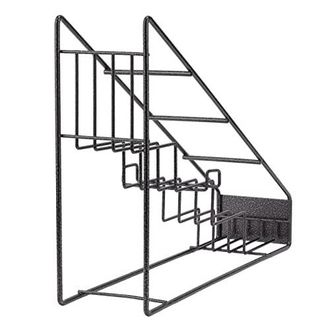Generic Porte-bouteille en fil dacier inoxydable 4 compartiments en forme descalier stable pour cuisine, caf&eacute;, sirop, condiments, organisation robuste