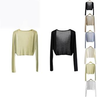 Generic Meetitsneeds Cardigan, cardigan l&eacute;ger, court, bol&eacute;ro ouvert sur le devant, 2 pi&egrave;ces - 3, Taille unique