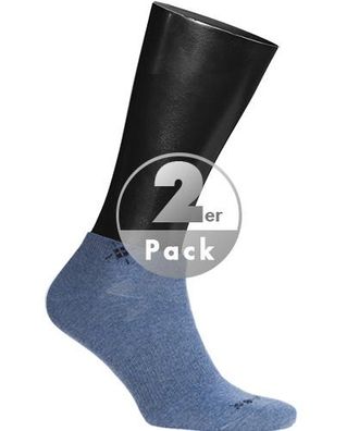 Burlington Herren Sneakersocken blau Baumwolle
