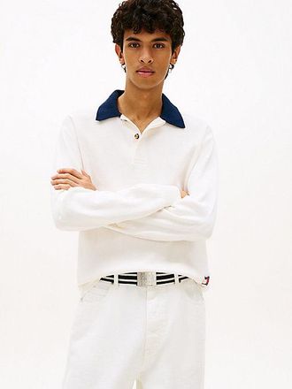 Tommy Hilfiger Pull de rugby &agrave; col contrast&eacute;